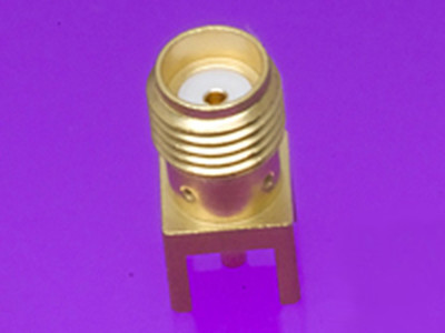 Precision Test Connector, 27 GHz SMA PCB Jack Receptacle, 2-Hole Flange Mount, Solderless Compression Contact, with Two 6.35mm Screws, 50 Ohms