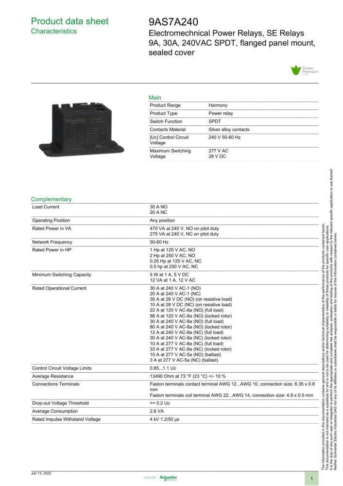 9AS7A240 technical document page 1