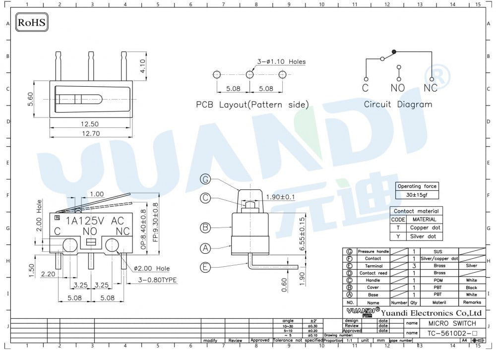 TC-5610D2-T technical document page