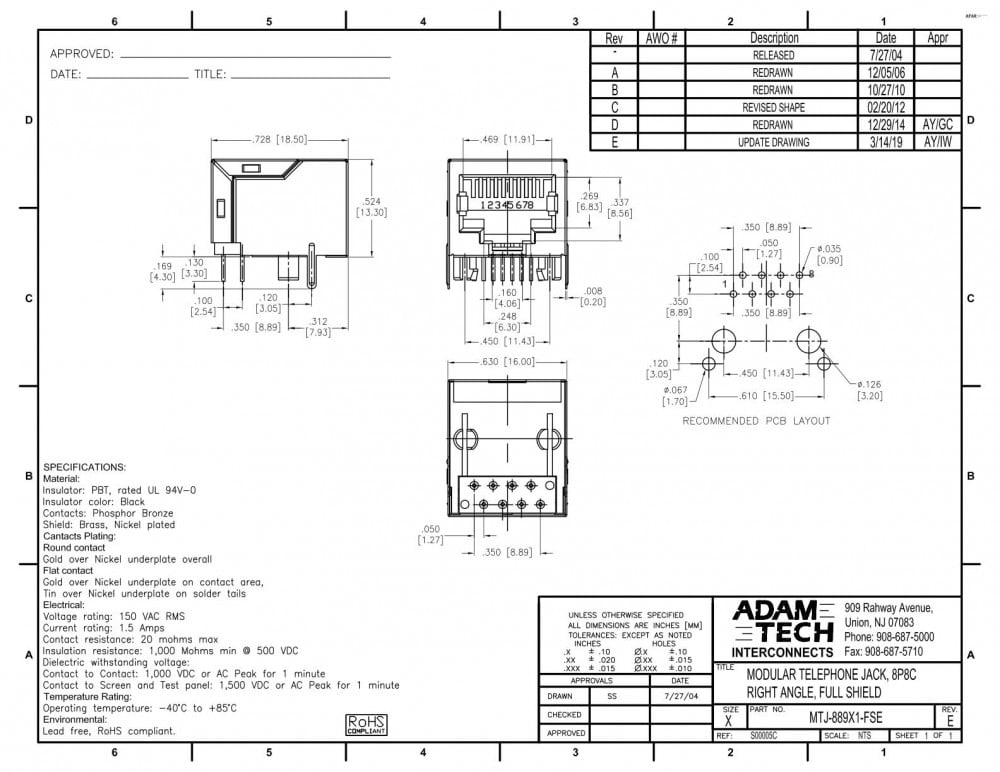 MTJ-889X1-FSE technical document preview