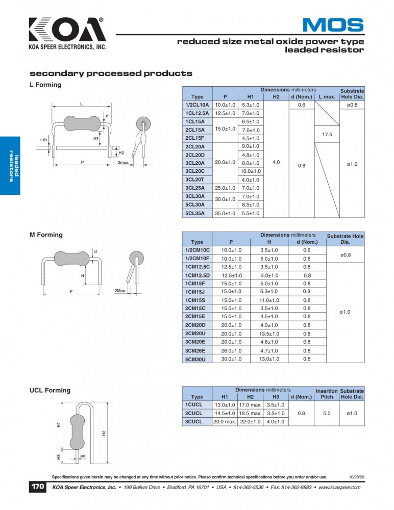 KOA MOS1CT528R330J datasheet page 3