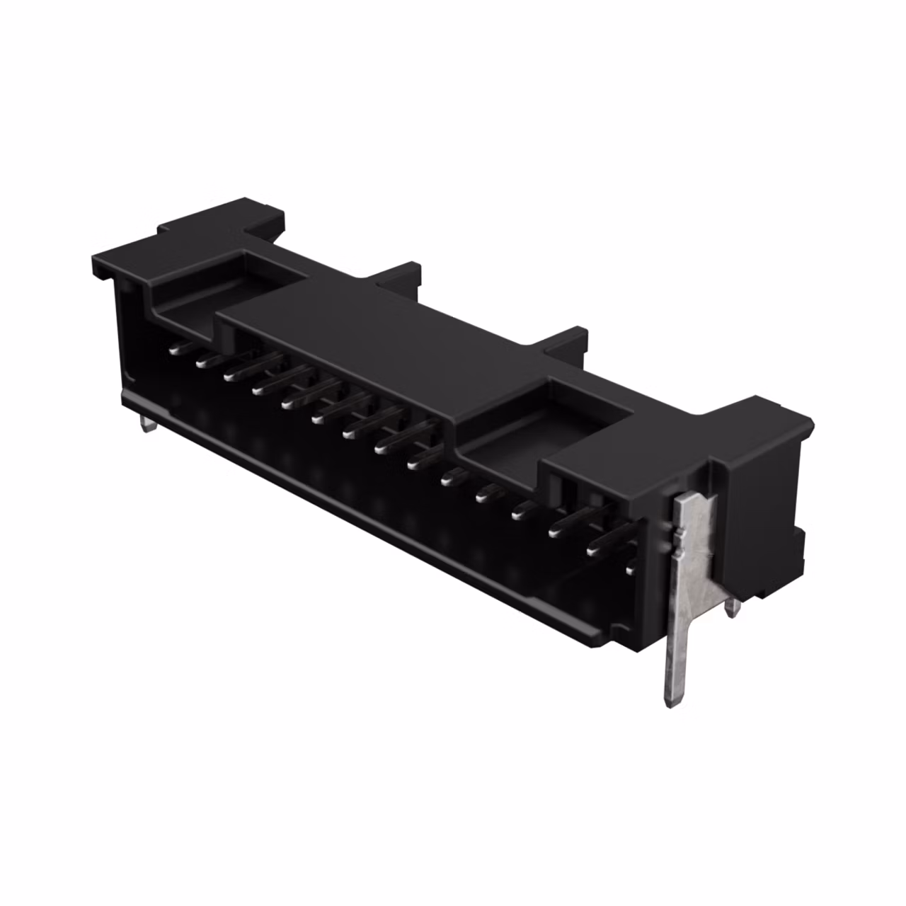 Micro-One Wire-to-Board Header, Right Angle, 2.00mm Pitch, Single Row, Glow-Wire Capable, Through Hole, 15 Circuits, Tin-Bismuth Plating, Black for sale
