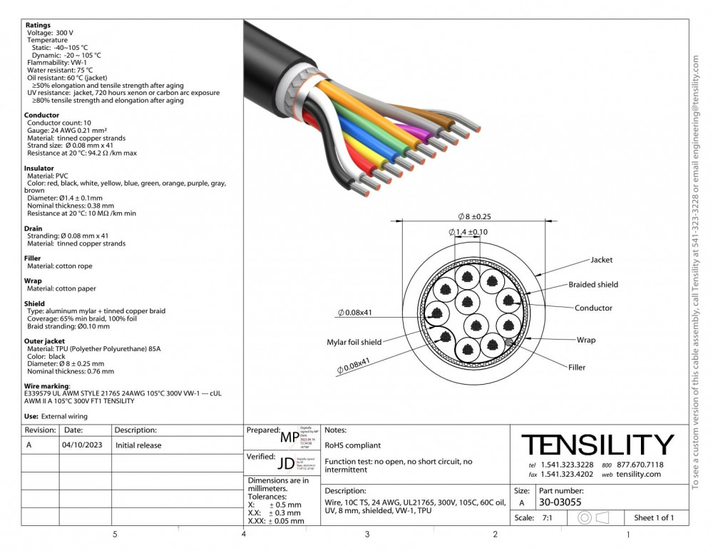 Tensility 30-03055 technical drawing preview
