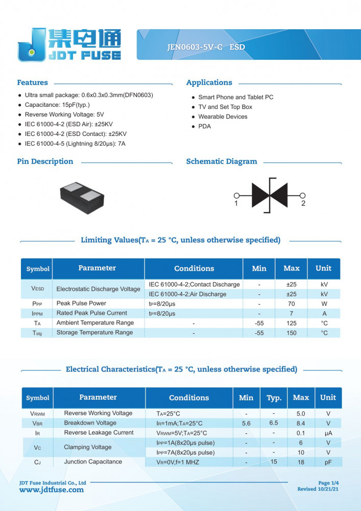 JEN0603-5V-C datasheet page 2