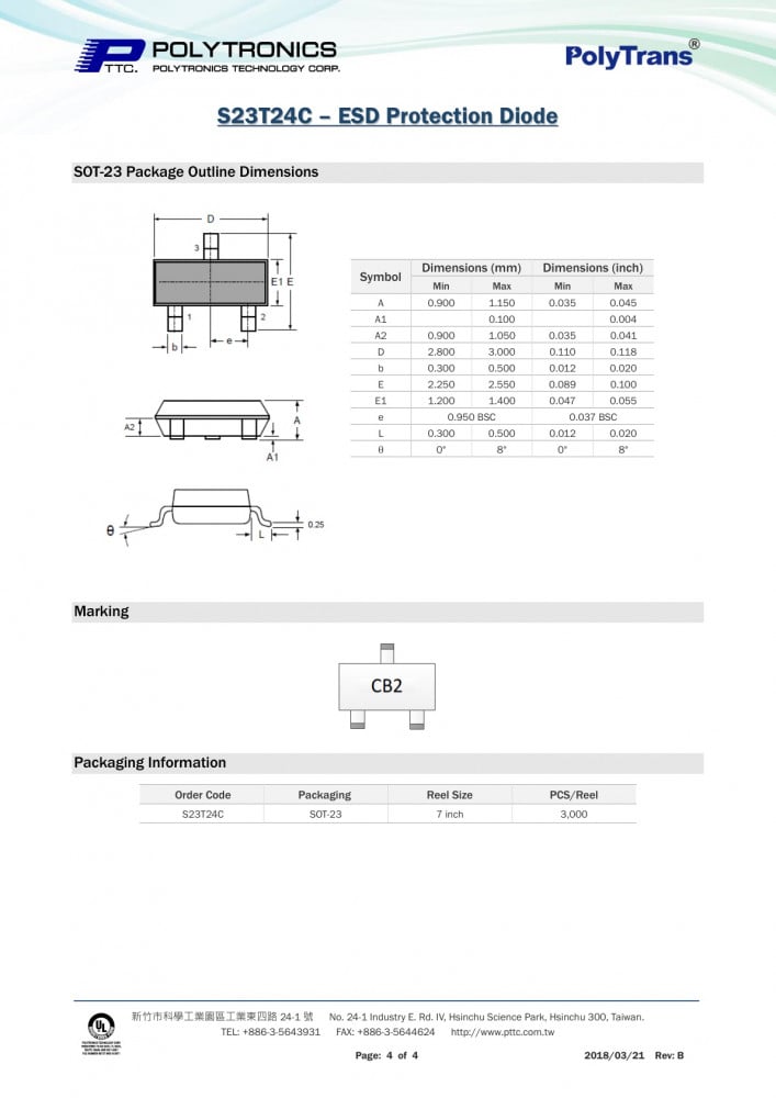 S23T24C datasheet page 4