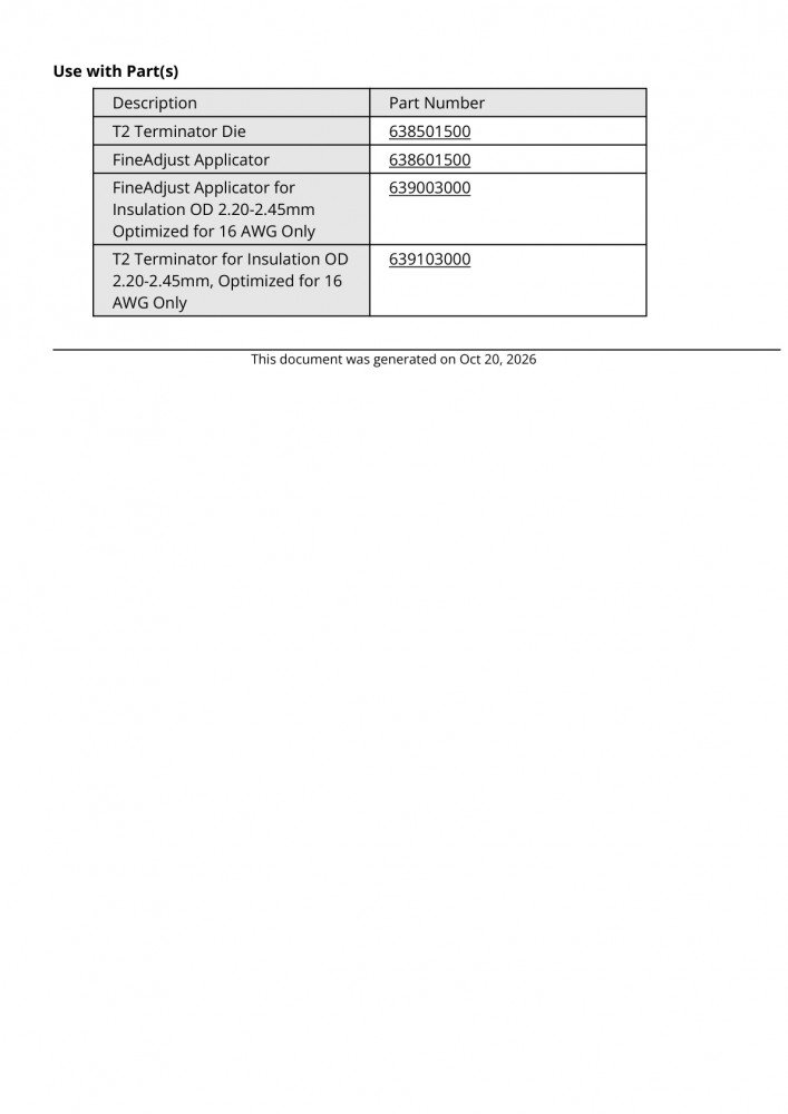 Tooling document page 3 for reference