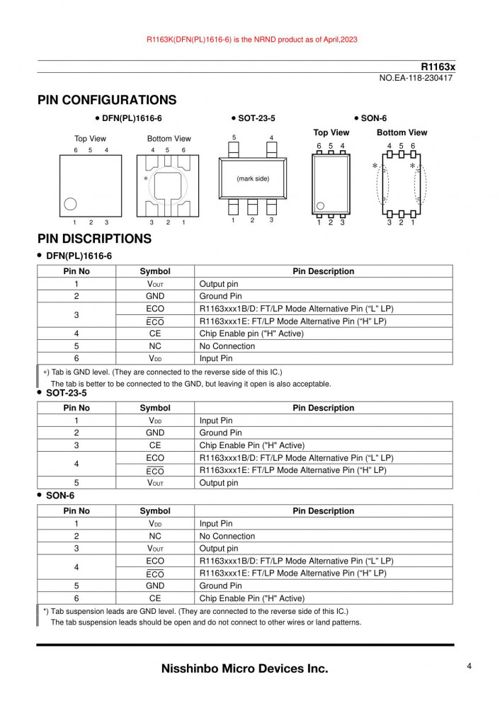 R1163 datasheet page 4
