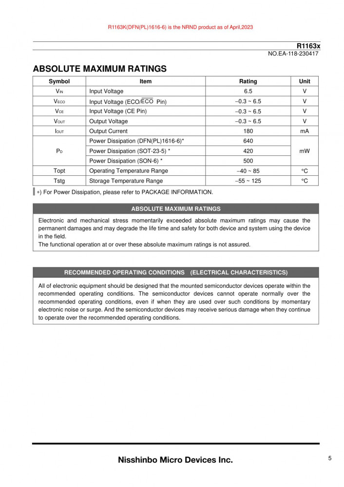 R1163 datasheet page 5