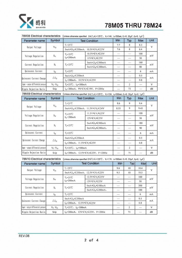 78M08 datasheet page 2