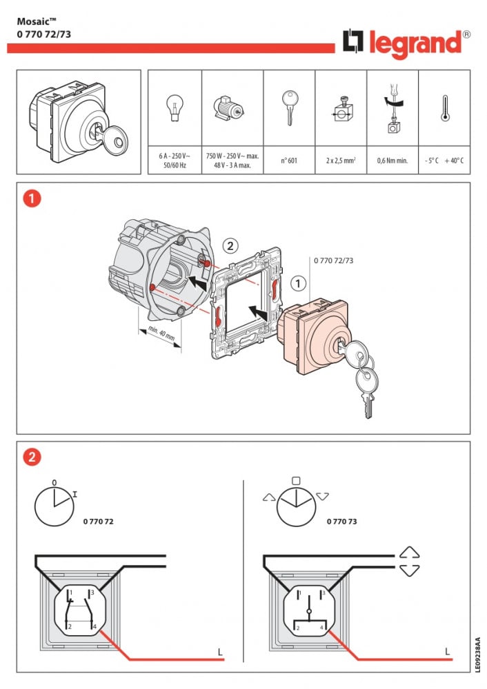 Legrand 077072 technical document image