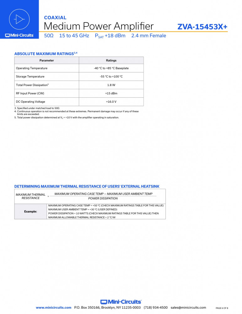 ZVA-15453X+ datasheet page 6