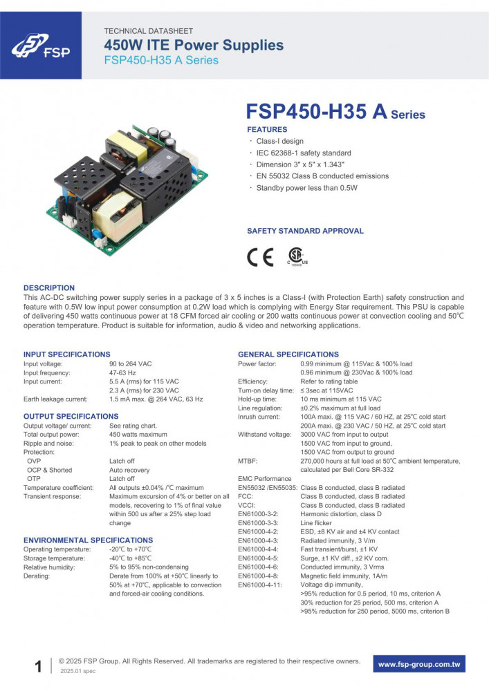 FSP450-H35-A24 datasheet page 1