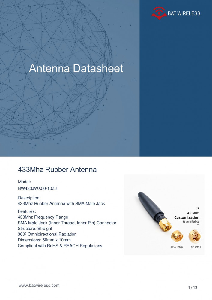 BW433JWX50-10ZJ datasheet page 1