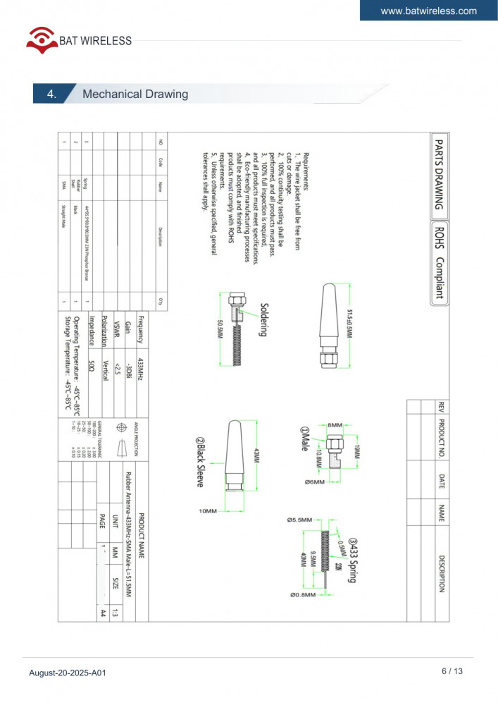 BW433JWX50-10ZJ datasheet page 6