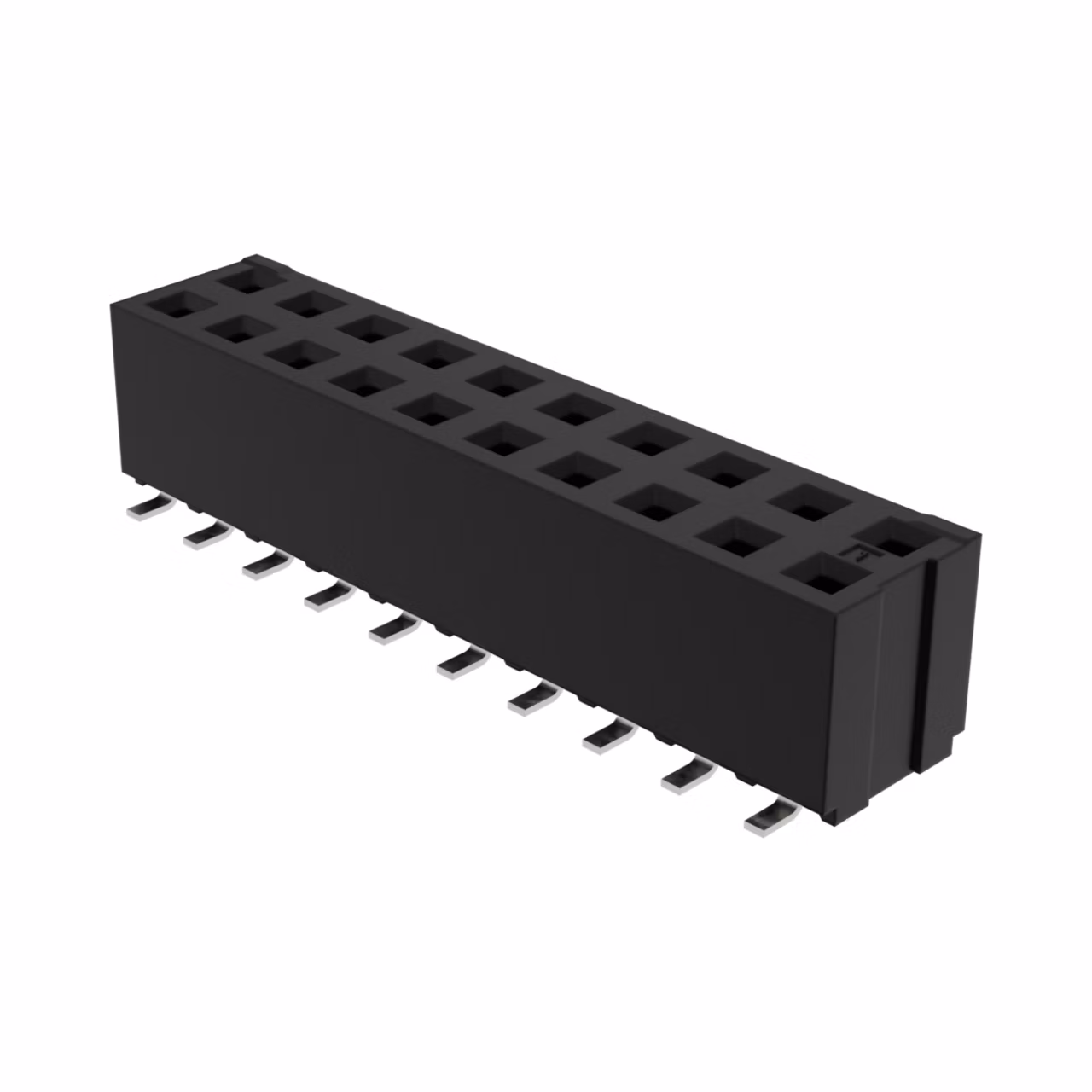 Milli-Grid Vertical Receptacle, 2.00mm Pitch, Dual Row, Surface Mount, Top/Bottom Entry, Tube, 0.38µm Gold (Au) Plating, 20 Circuits, Lead-Free for sale