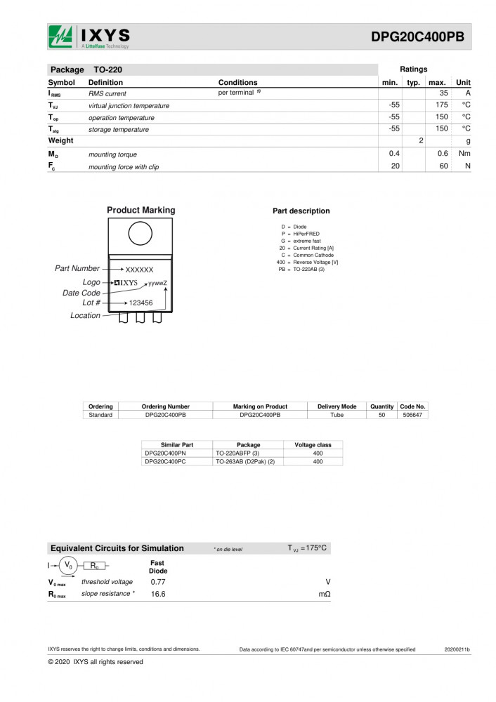 DPG20C400PB datasheet page 3