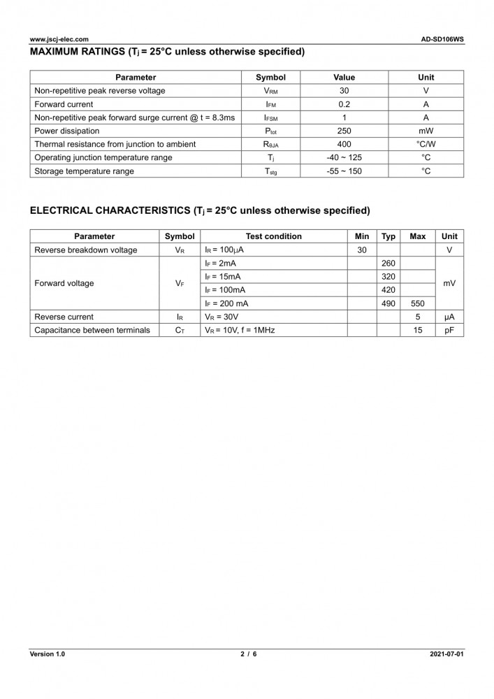 AD-SD106WS datasheet page 2