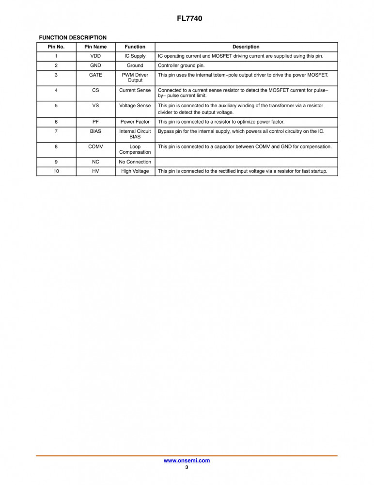 FL7740 datasheet page 3