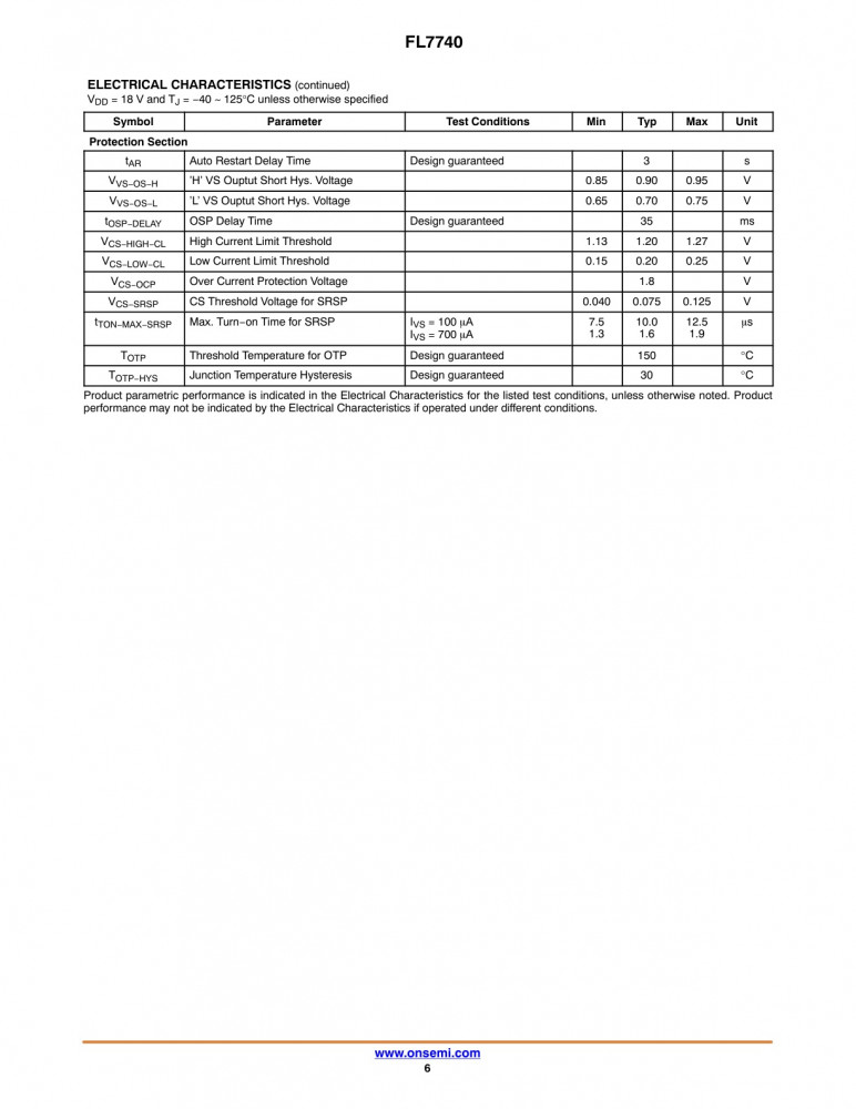 FL7740 datasheet page 6