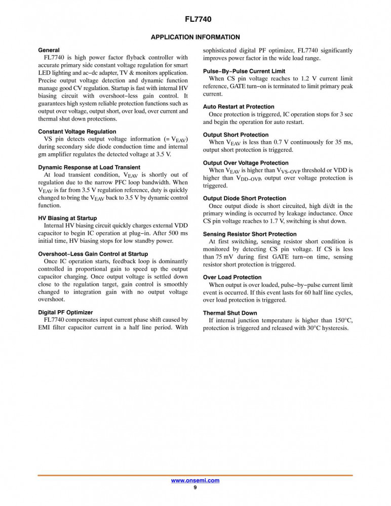 FL7740 datasheet page 9