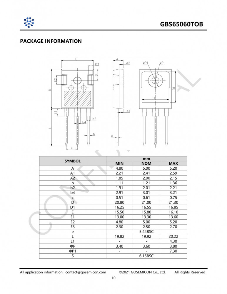 GBS65060TOB datasheet page 10