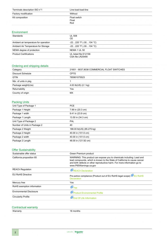 9037HG31 technical document page 2
