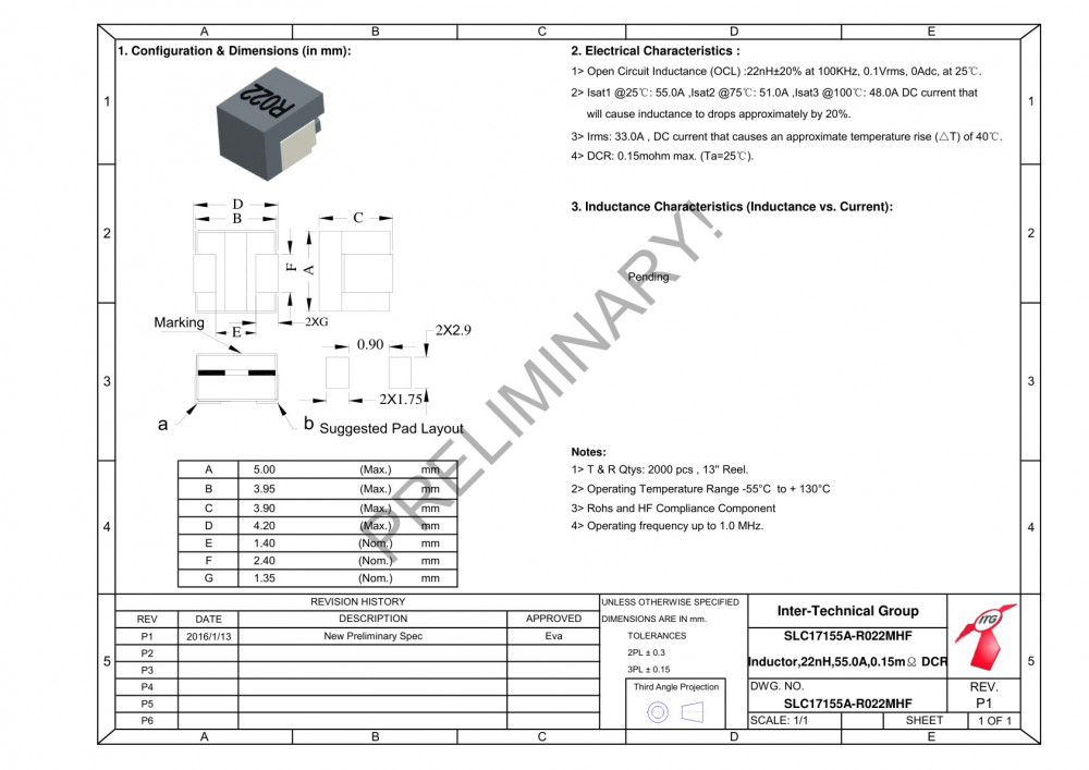 SLC17155 technical specification drawing