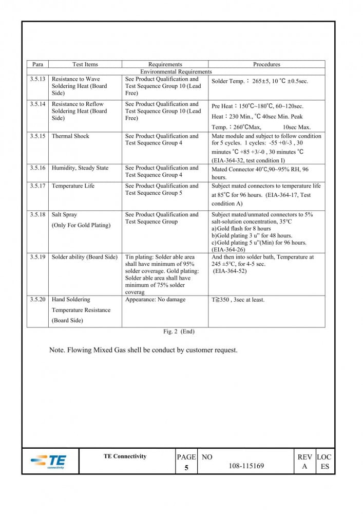 TE Connectivity product specification page 5