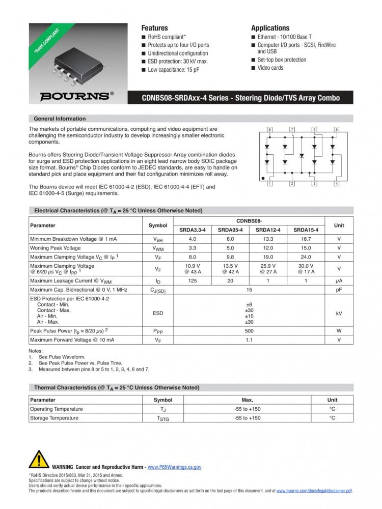 CDNBS08-SRDA05-4 datasheet page 1