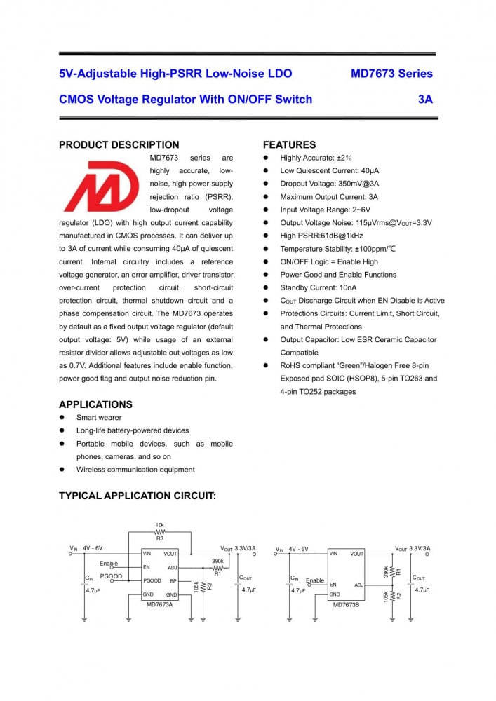 MD7673 datasheet page 1