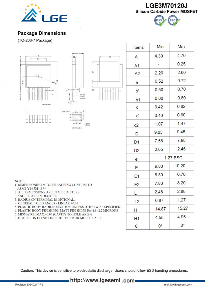 LGE3M70120J datasheet page 9