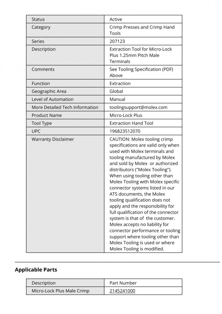 MOLEX 2002221800 technical document image, page 2
