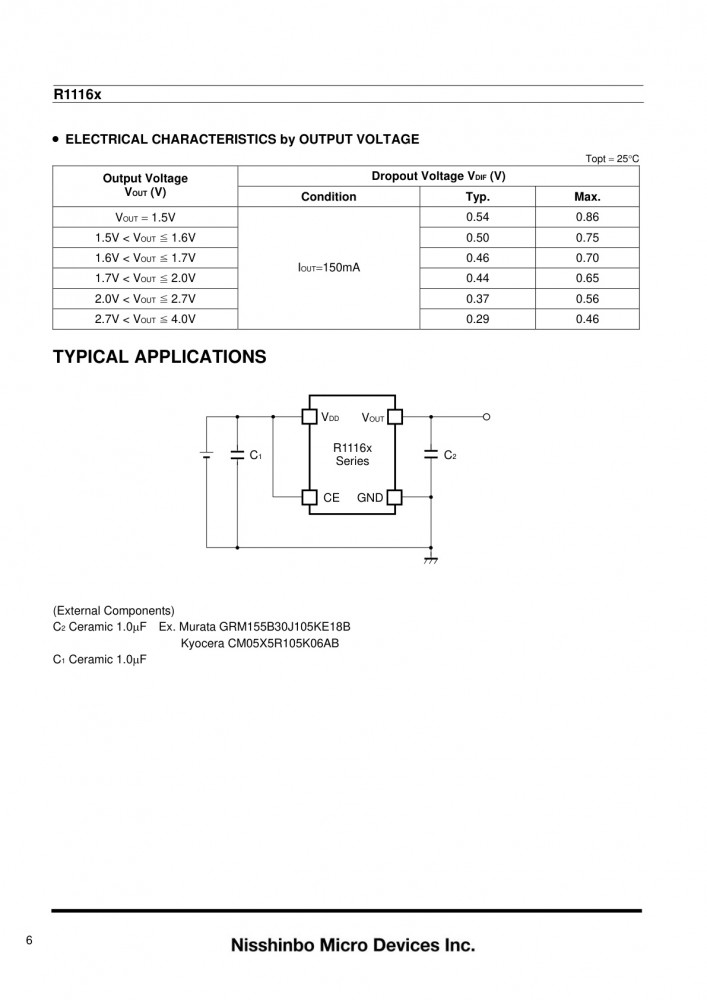R1116 datasheet page 6