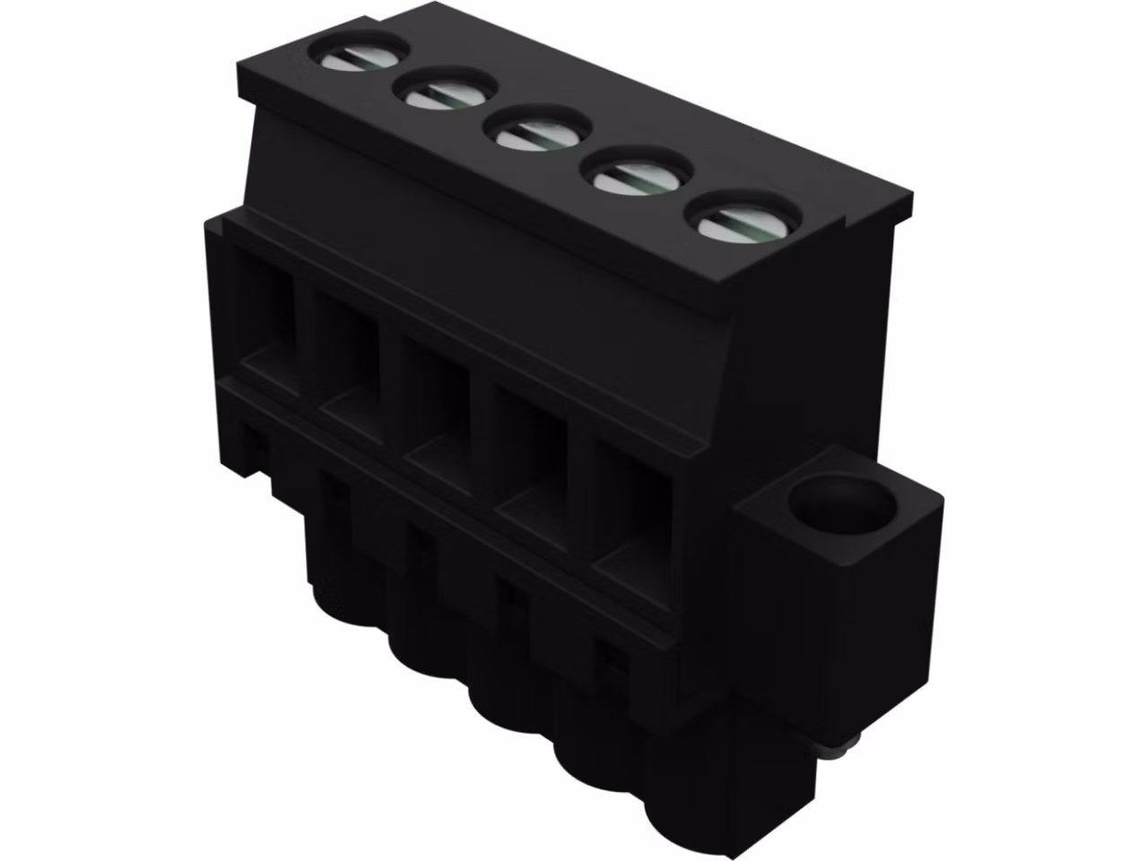 5.00mm Pitch Eurostyle Vertical Plug, with Retention Screws and Reverse Imprinting, Rear Wire Entry, Black, 5 Circuits for sale