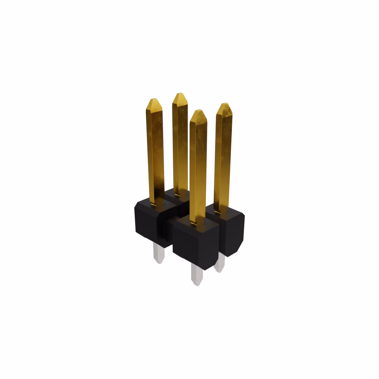 MX150 Dual Row Header, Vertical, 4 Circuits, Gold (Au) Flash Plating, 11.20mm Mating Pin Length, 3.05mm PC Tail Length for sale