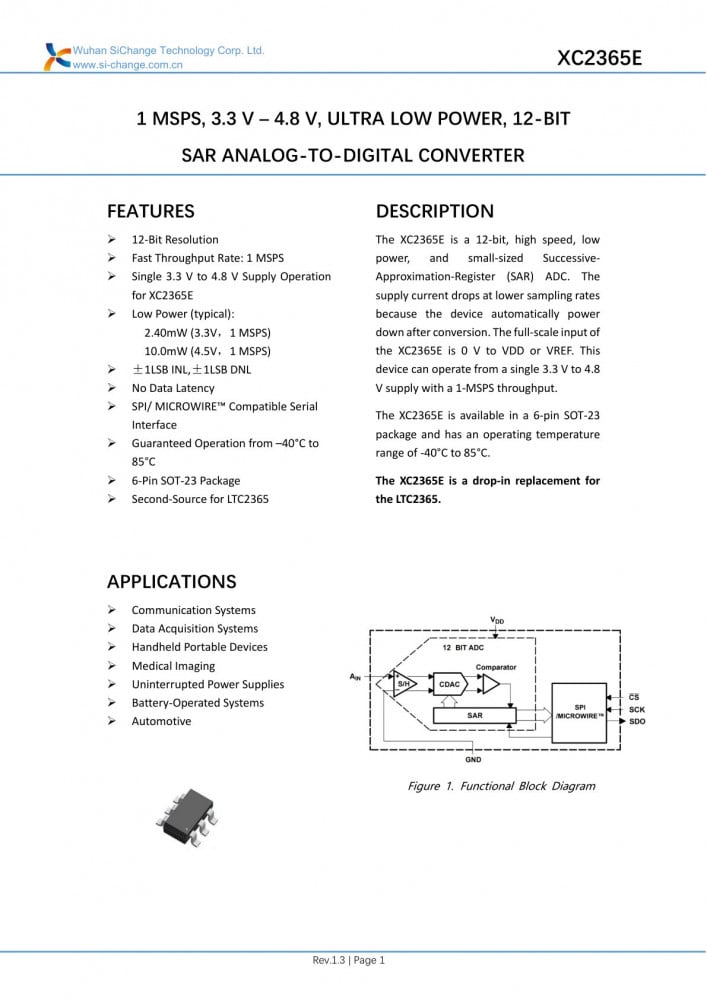XC2365E datasheet page 1