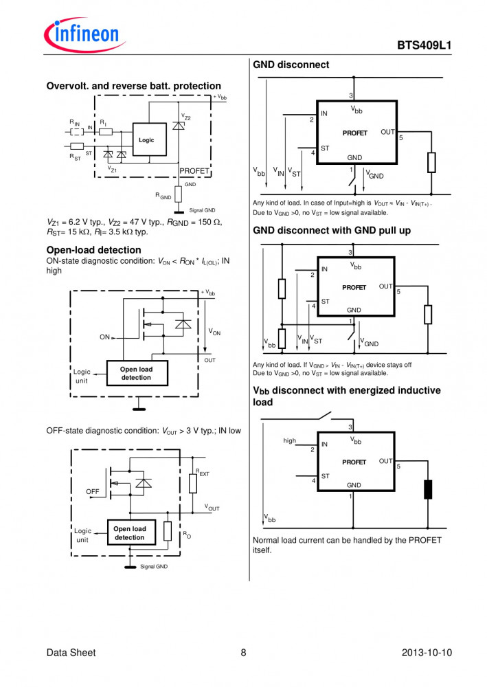 BTS409L1 E3062A datasheet page 8