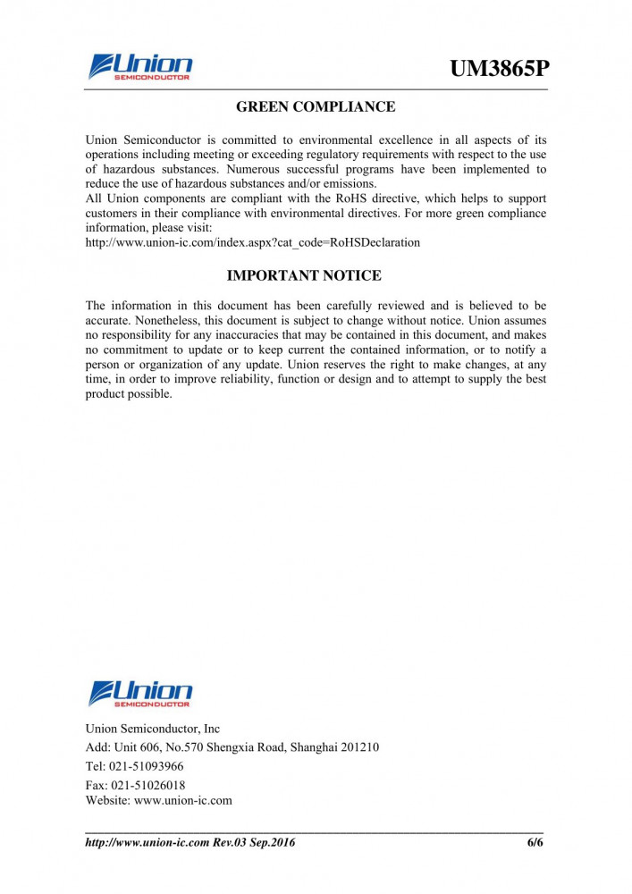 UM3865P datasheet page 6