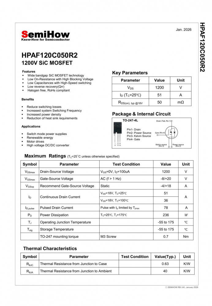 HPAF120C050R2 datasheet preview, page 1