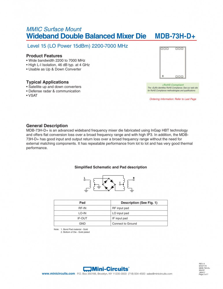 MDB-73H-DG+ technical document page 2