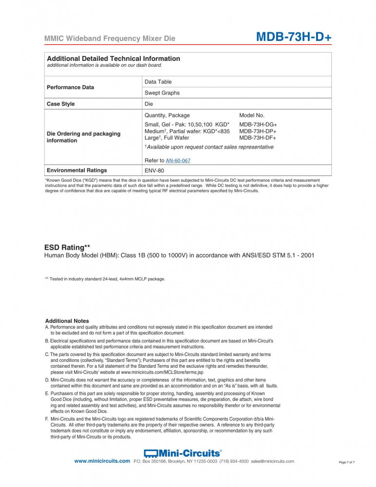 MDB-73H-DG+ technical document page 7