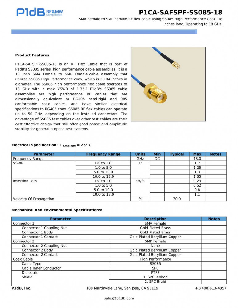 P1CA-SAFSPF-SS085-18 product document page 1