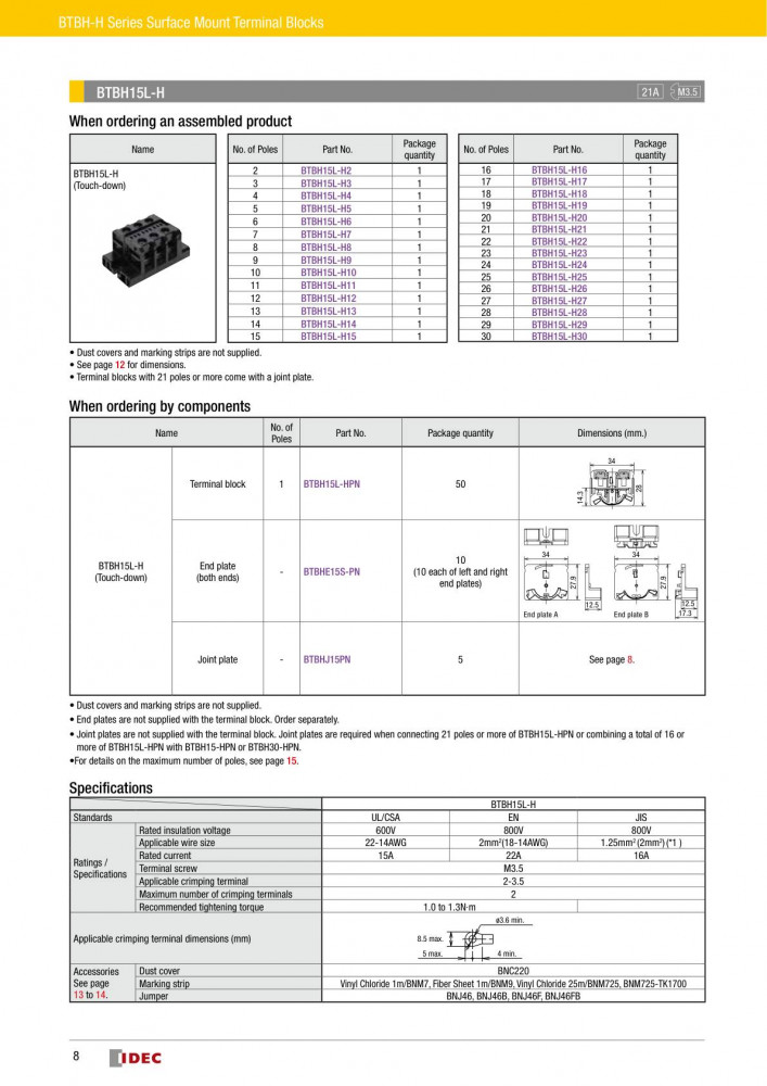 IDEC BTBH-H datasheet page 8