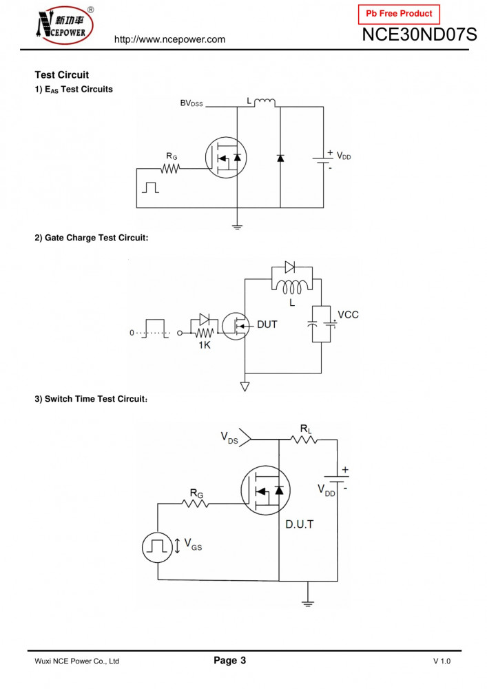NCE30ND07S datasheet page 3
