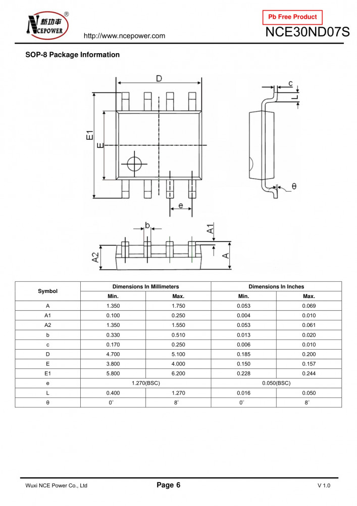 NCE30ND07S datasheet page 6