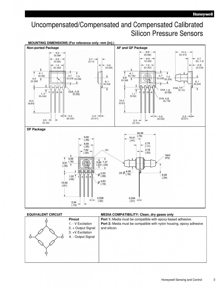 CPC and CPX pressure sensor datasheet page 3
