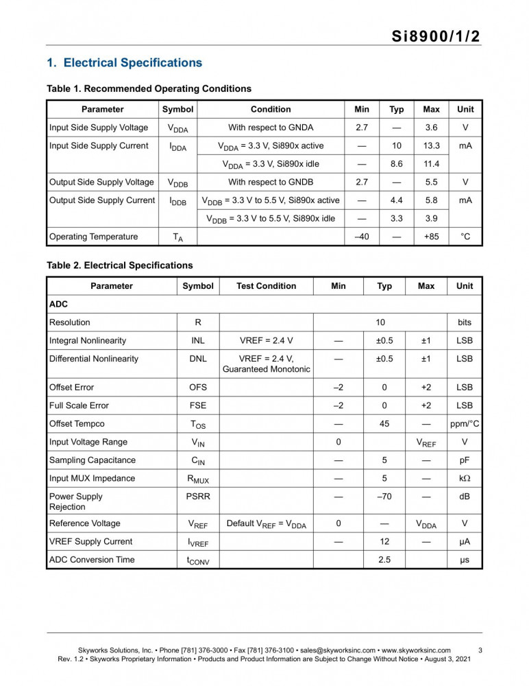 SI8901B-A02-GSR technical document page 3