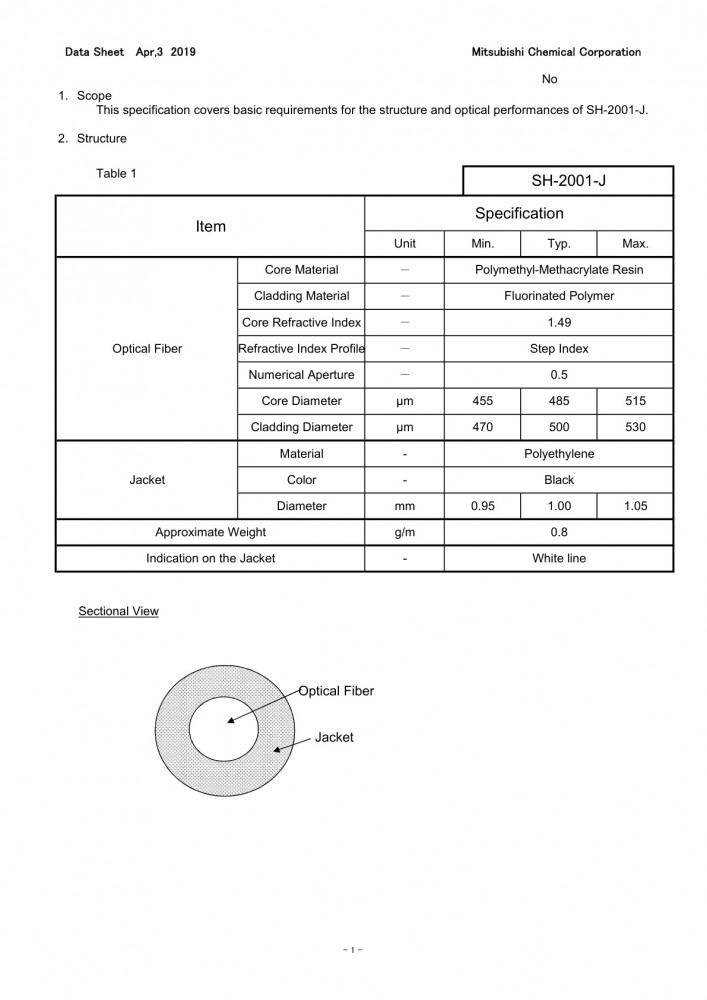 SH2001 technical document page 1