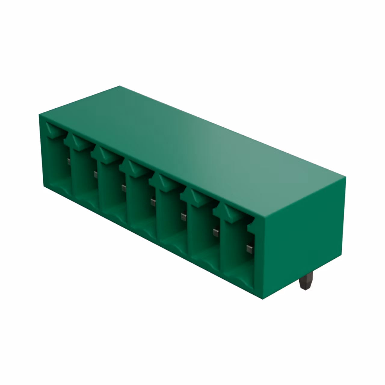 3.50mm Pitch Eurostyle Right-Angle PCB Header, Green Housing, 7 Circuits for sale