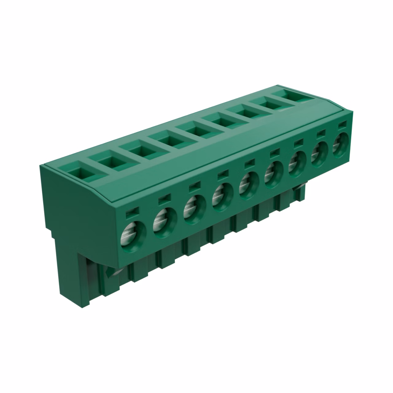 5.08mm Pitch Eurostyle Horizontal Plug, with Reverse Imprinting, Green Housing, Gold (Au) Plated, 9 Circuits for sale